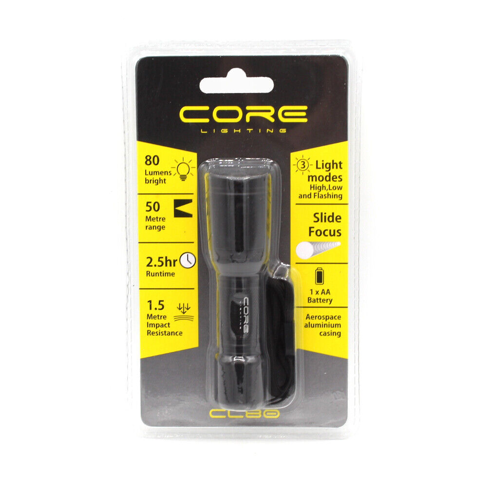 CORE LIGHTING - CL80 LED TORCH - 3 LIGHT MODES HIGH, LOW, & FLASHING ...